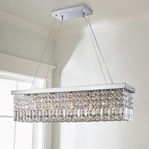 saint mossi 5-lights k9 crystal chandelier modern chandelier in raindrop chandelier design,modern flush mount ceiling light fixture,crystal pendant light fixture,h9 x w10 x l31,chain adjustable