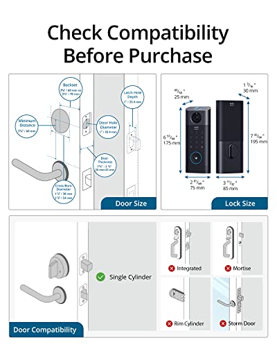 eufy Security S330 Video Smart Lock, 3-in-1 Camera+Doorbell+Fingerprint Keyless Entry Door Lock,BHMA, WiFi Door Lock,App Remote Control,2K HD,Doorbell Camera with Chime,No Monthly Fee,SD Card Required