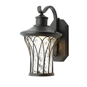 home decorators collection black medium outdoor led dusk to dawn wall lantern