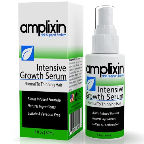 Intensive Biotin Hair Growth Serum - Spray - Hair Loss, Receding Hairline & Pattern Baldness Treatment For Women & Men With Thinning Hair - Dht Blocker - Sulfate-Free by Amplixin (2oz)