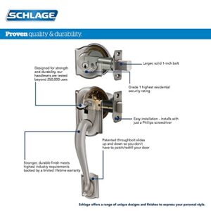 SCHLAGE Brookshire Single Cylinder Handleset and Georgian Knob, Antique Brass (F60 BRK 609 GEO)