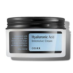 cosrx hyaluronic acid moisturizing cream, long-lasting hydration, rich moisturizer for sensitive skin 3.53 oz / 100g, korean skin care, animal testing free, parabens free