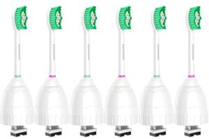 aoremon replacement toothbrush heads for philips sonicare e-series essence hx7022/66 and other screw-on electric toothbrush model, 6 pack