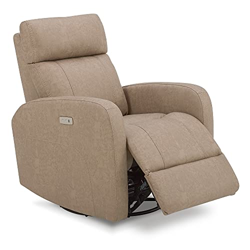 CHITA Power Swivel Glider Rocker Recliner,USB Charge Manual Headrest Double Layer Backrest Truck armrest Chair Sofa for Living Room and Nursery, Light Brown