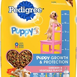 Pedigree Puppy Growth & Protection Dry Dog Food Chicken & Vegetable Flavor, 28 Lb. Bag (Discontinued By Manufacturer)