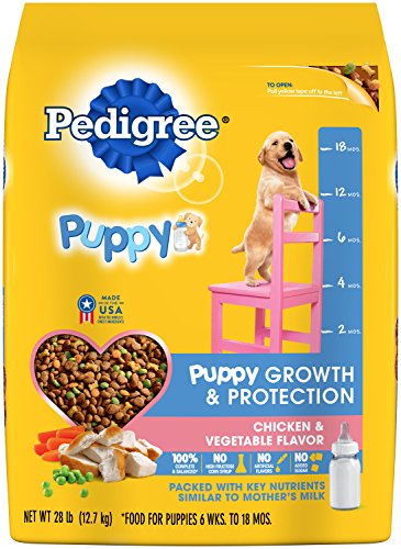 Pedigree Puppy Growth & Protection Dry Dog Food Chicken & Vegetable Flavor, 28 Lb. Bag (Discontinued By Manufacturer)