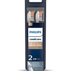 Philips Sonicare Genuine A3 Premium All-in-One Replacement Toothbrush Heads, 2 Brush Heads, White, HX9092/65