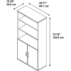 Bush Business Furniture Series C Elite 36W 5 Shelf Bookcase with Doors in Hansen Cherry