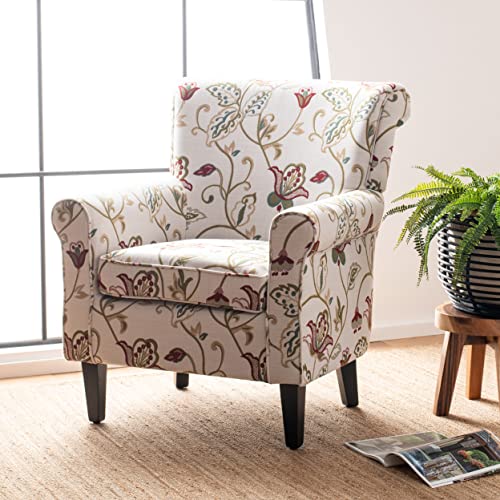 Safavieh Mercer Collection Margaret Ivory Floral Cotton Club Chair