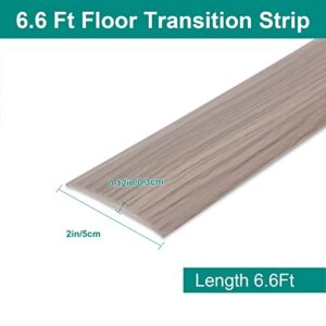 Yuzzy Floor Transition Strip Self Adhesive Floor Cover Strips Flexible Threshold Strips 78.7in L x 2in W Self Adhesive Flooring Transitions Strip Vinyl Floor Flat Divider Strip Grey Wood Grain(6.6FT)