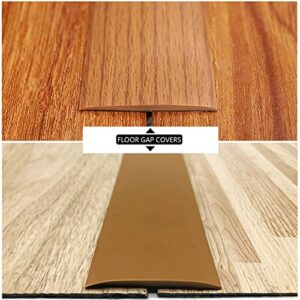 ZEYUE Transition Profile Floor Cover Strips Flooring Transition Strip Vinyl Door Bar Floor Edge Trim Laminate Floor Joining Strip Floor Strip Floor Bar Flat Divider Strip (5cm, Grey Wood Grain)