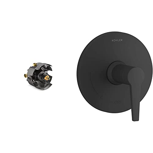 KOHLER K-8304-K-NA Rite-Temp Pressure-balancing valve body and cartridge kit & KOHLER K-TS74042-4-BL Rite-Temp Valve Trim, Matte Black