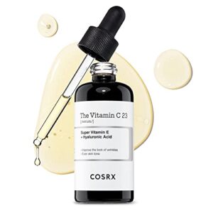 cosrx pure vitamin c 23% serum with vitamin e & hyaluronic acid, brightening & hydrating facial serum for dark spots, fine lines, uneven skin tone, 0.67fl.oz/20ml, animal testing-free, korean skincare