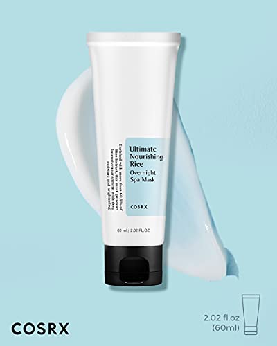 COSRX Ultimate Nourishing Rice Overnight Spa Mask, 60ml / 2.02 fl.oz | Rice Extract 68% and Niacinamide 2% | Korean Skin Care, Animal Testing Free, Paraben Free