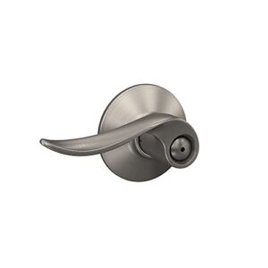 schlage f40 sac 619 sacramento door lever, bed & bath privacy lock, satin nickel