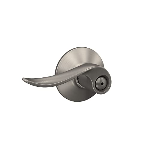 Schlage F40 SAC 619 Sacramento Door Lever, Bed & Bath Privacy Lock, Satin Nickel