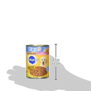 PEDIGREE CHOPPED GROUND DINNER Puppy Canned Soft Wet Dog Food With Chicken & Beef, 13.2 oz. Cans 12 Pack