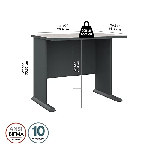 Bush Business Furniture Series A 36W Desk in Slate and White Spectrum