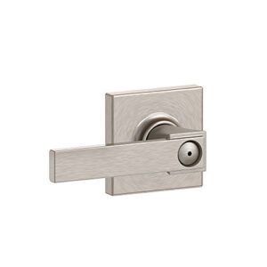 schlage f40 nbk 619 col collins trim northbrook bed and bath lever, satin nickel