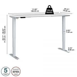 Bush Business Furniture Move 40 Series Electric Height Adjustable Standing Desk, 72W x 30D, White