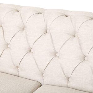 Christopher Knight Home Castalia Sofas, Beige + Dark Brown