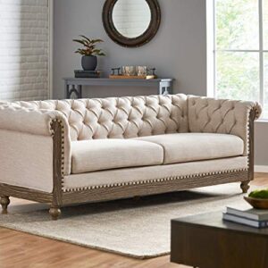 Christopher Knight Home Castalia Sofas, Beige + Dark Brown