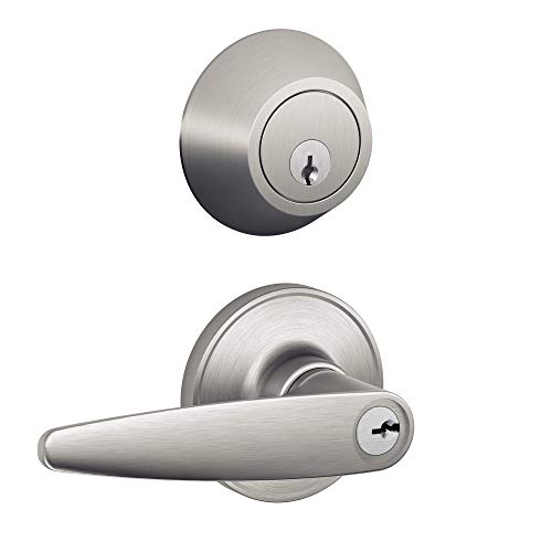 Schlage JC60 V DOV 630 Single Cylinder Keyed Entry Lock Deadbolt, Stainless Steel