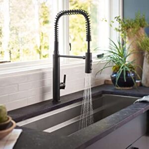 Kohler 24982-BL Purist Pull Down Kitchen Faucet, Kitchen Sink Faucet with Pull Down Sprayer in Matte Black