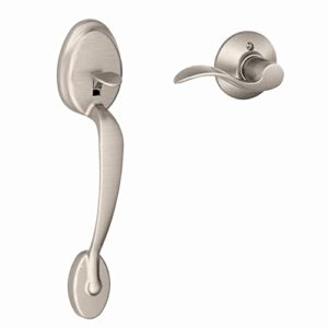 schlage plymouth front entry handle accent right-handed interior lever (satin nickel) fe285 ply 619 acc rh