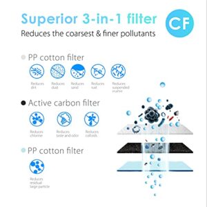 Waterdrop G3 Replacement Filter 1-Year Combo, Pack of 2 WD-G3-CF Filters and 1 WD-G3-CB Filter, Replacement for WD-G3-W, WD-G3P600 and WD-G3P800-W Reverse Osmosis System, New Logo Design