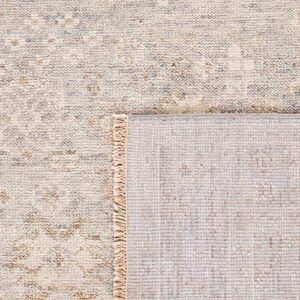 SAFAVIEH Samarkand Collection 8' x 10' Light Grey/Beige SRK112F Hand-Knotted Traditional Oriental Premium Wool Area Rug