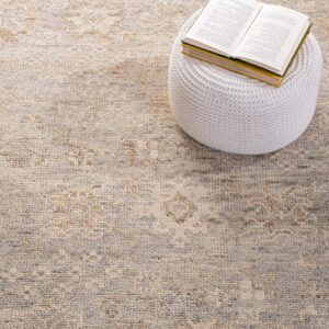 SAFAVIEH Samarkand Collection 8' x 10' Light Grey/Beige SRK112F Hand-Knotted Traditional Oriental Premium Wool Area Rug