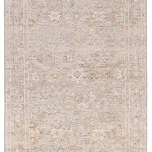 SAFAVIEH Samarkand Collection 8' x 10' Light Grey/Beige SRK112F Hand-Knotted Traditional Oriental Premium Wool Area Rug