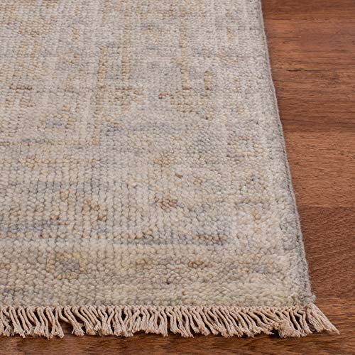 SAFAVIEH Samarkand Collection 8' x 10' Light Grey/Beige SRK112F Hand-Knotted Traditional Oriental Premium Wool Area Rug