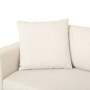 Christopher Knight Home Wanda Contemporary 4 Seater Fabric Sofa with Accent Pillows, Beige, Dark Brown