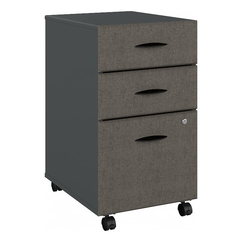 Bush Business Furniture Series A 3 Drawer Mobile File Cabinet, Slate