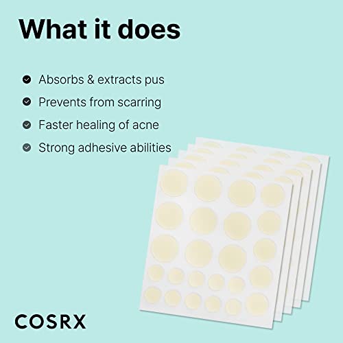 COSRX Acne Pimple Patch Absorbing Hydrocolloid Original 3 Size Patches for Blemishes and Zits Cover, Spot Stickers for Face and Body, Not Tested on Animals, No Toxic Ingredients (120 Count (Pack of 5))