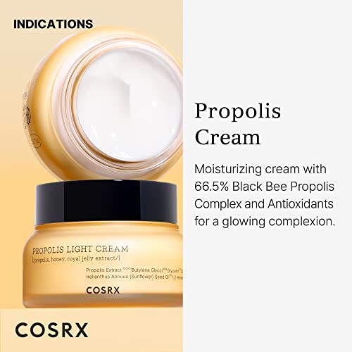 COSRX Propolis Cream, Hydrating Lightweight Face Moisturizer with 64.5% Propolis Extract, Nourish and Soften Dry Skin, 2.19 fl.oz / 65ml, Not Tested on Animals, No Parabens, No Sulfates, No Phthalates, Korean Skincare