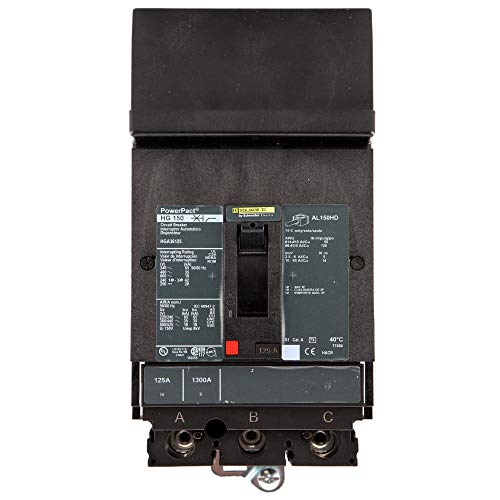 SCHNEIDER ELECTRIC HGA36125 Molded Case Circuit Breaker 600-Volt 125-Amp Electrical Box