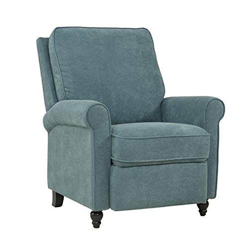 Domesis Chester Hill - Chenille Push Back Recliner Chair, Blue