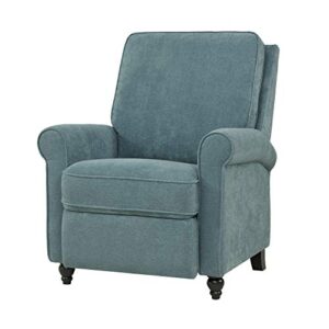 Domesis Chester Hill - Chenille Push Back Recliner Chair, Blue