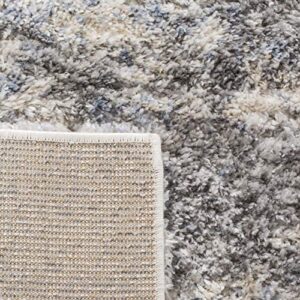 SAFAVIEH Berber Shag Collection 6' x 9' Grey / Cream BER219G Modern Abstract Non-Shedding Living Room Bedroom Dining Room Entryway Plush 1.2-inch Thick Area Rug