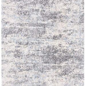 SAFAVIEH Berber Shag Collection 6' x 9' Grey / Cream BER219G Modern Abstract Non-Shedding Living Room Bedroom Dining Room Entryway Plush 1.2-inch Thick Area Rug