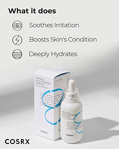 COSRX Hydrium Centella Aqua Soothing Ampoule | 40ml/1.35 fl.oz | Centella Asiatica (Cica) 42% Lightweight Facial Moisturiser Essence | Daily Serum | Korean Skin Care, Animal Testing Free, Paraben Free