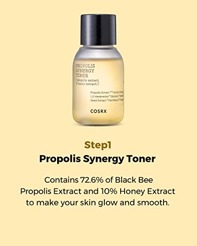 COSRX Honey Glow Kit | Propolis Synergy Toner, Ampoule, Cream | Moisturizing, Hydrating, Nourishing