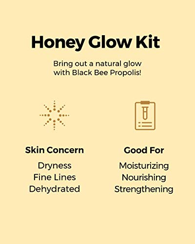 COSRX Honey Glow Kit | Propolis Synergy Toner, Ampoule, Cream | Moisturizing, Hydrating, Nourishing