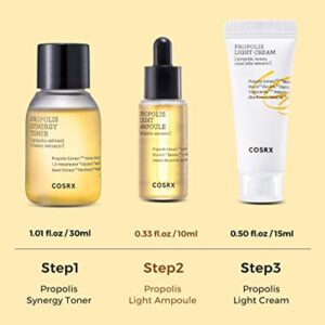 COSRX Honey Glow Kit | Propolis Synergy Toner, Ampoule, Cream | Moisturizing, Hydrating, Nourishing