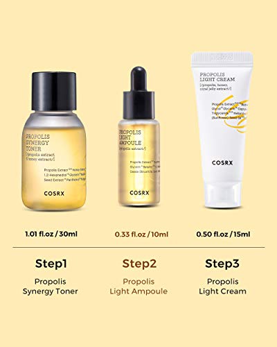 COSRX Honey Glow Kit | Propolis Synergy Toner, Ampoule, Cream | Moisturizing, Hydrating, Nourishing