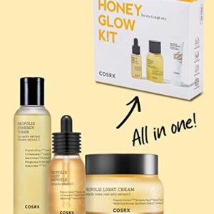 COSRX Honey Glow Kit | Propolis Synergy Toner, Ampoule, Cream | Moisturizing, Hydrating, Nourishing