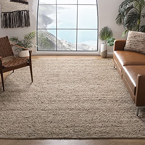 SAFAVIEH Natura Collection 8' x 10' Beige NAT263B Handmade Wool Area Rug